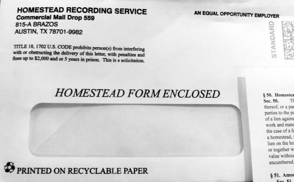 Consumer Alert! Homestead Designation Services – Fort Bend Central ...